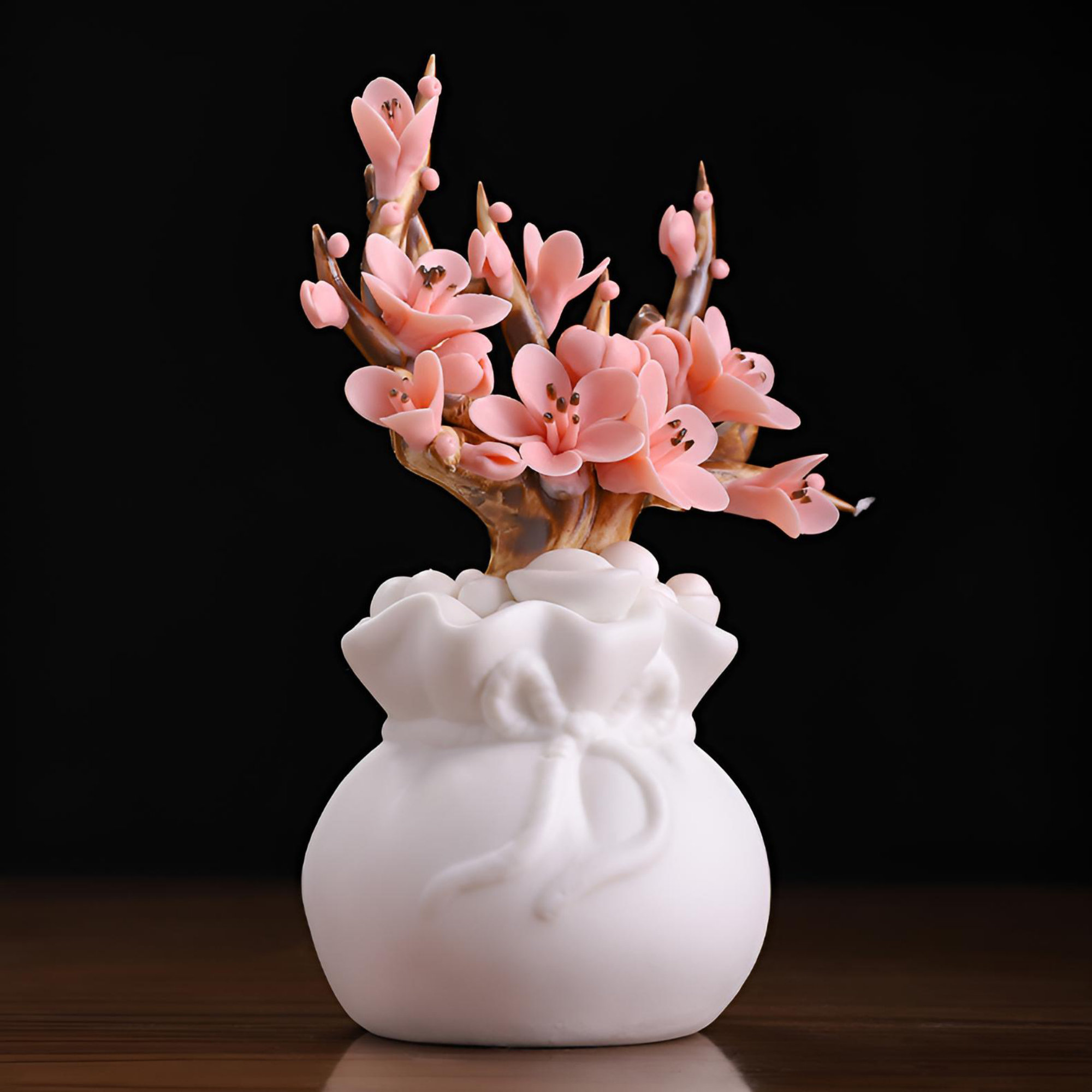 World Menagerie Oriental Aesthetics Ceramic Peony Flower Workstation ...