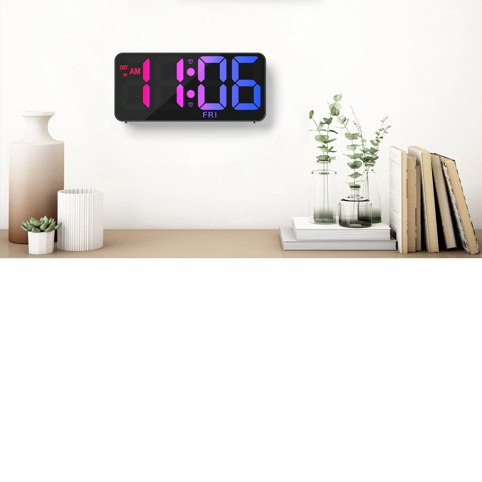 Latitude Run® 9" Digital Wall Clock With Night Light, Digital Clock ...