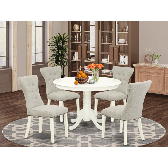 Charlton Home® Valhalla Rubberwood Pedestal Dining Set | Wayfair
