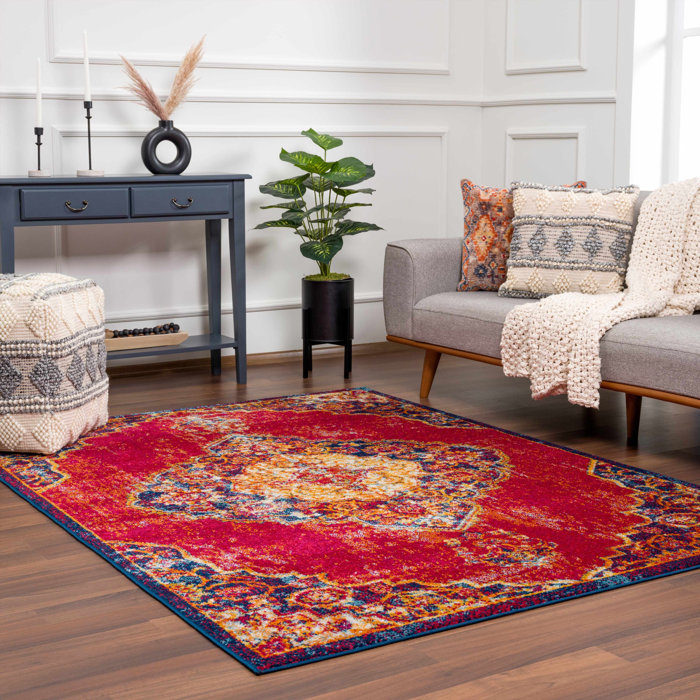 Bungalow Rose Rummond Performance Red Rug & Reviews | Wayfair