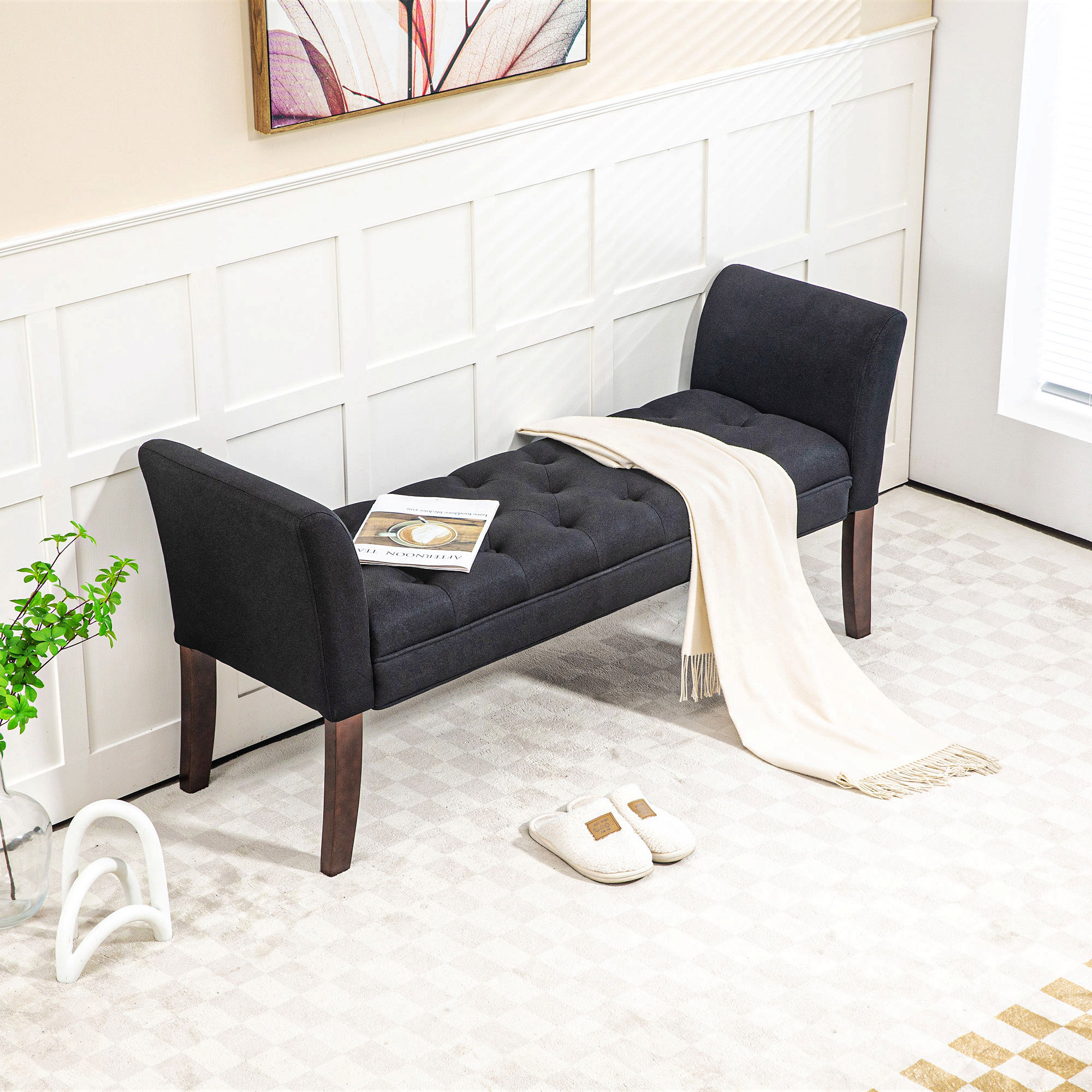 Red Barrel Studio® End Of Bed Bench With Button Tufted Design ...