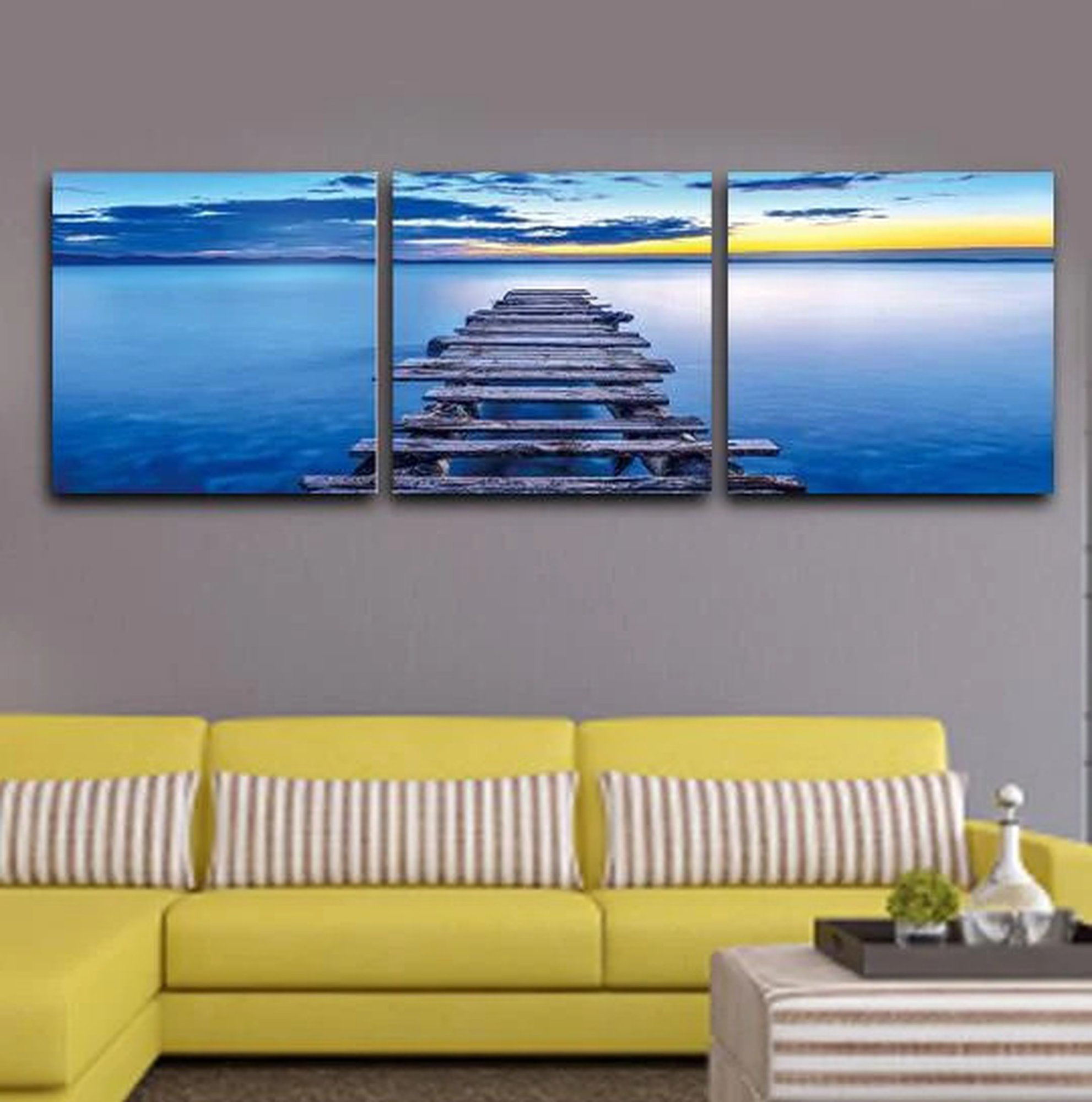 Kira Living Mystic Pointe Photographic - 3 Piece Print on Glass | Wayfair