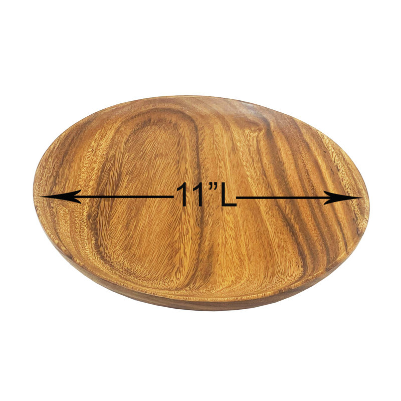 Millwood Pines 11" Round Wood Serving Plates | Wayfair