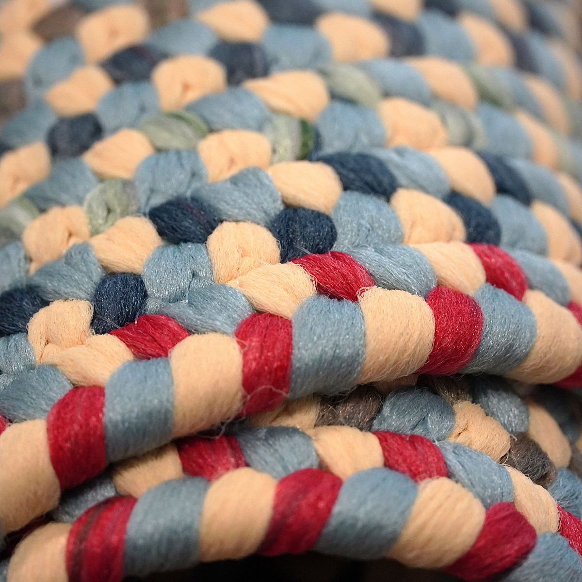 August Grove® Ashland Teal Multi Braid Traditional Farmhouse Area Rug ...