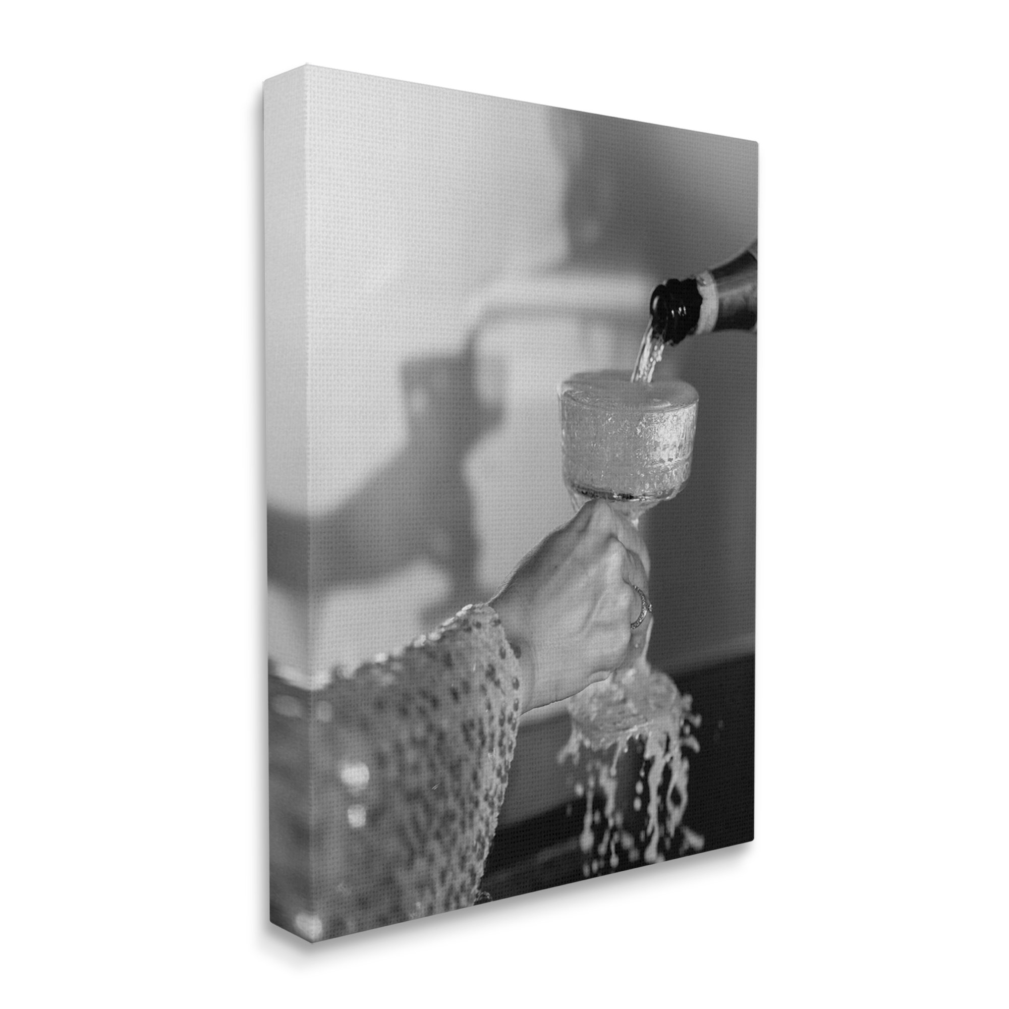 Ebern Designs Classy Champagne Pour Splash Canvas Wall Art by House of ...
