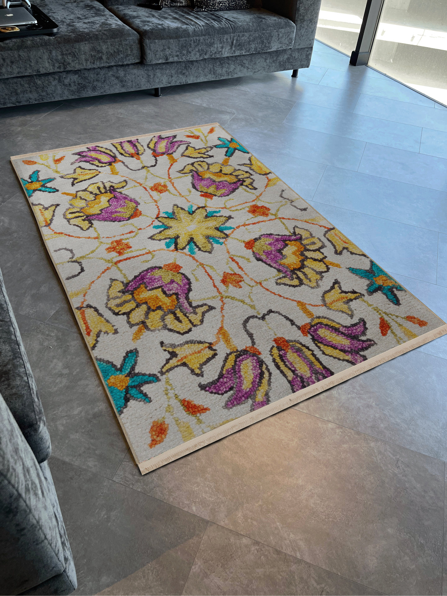 METG HOME Light-Toned Multi-Colored Ethnic Floral and Rose Patterned ...