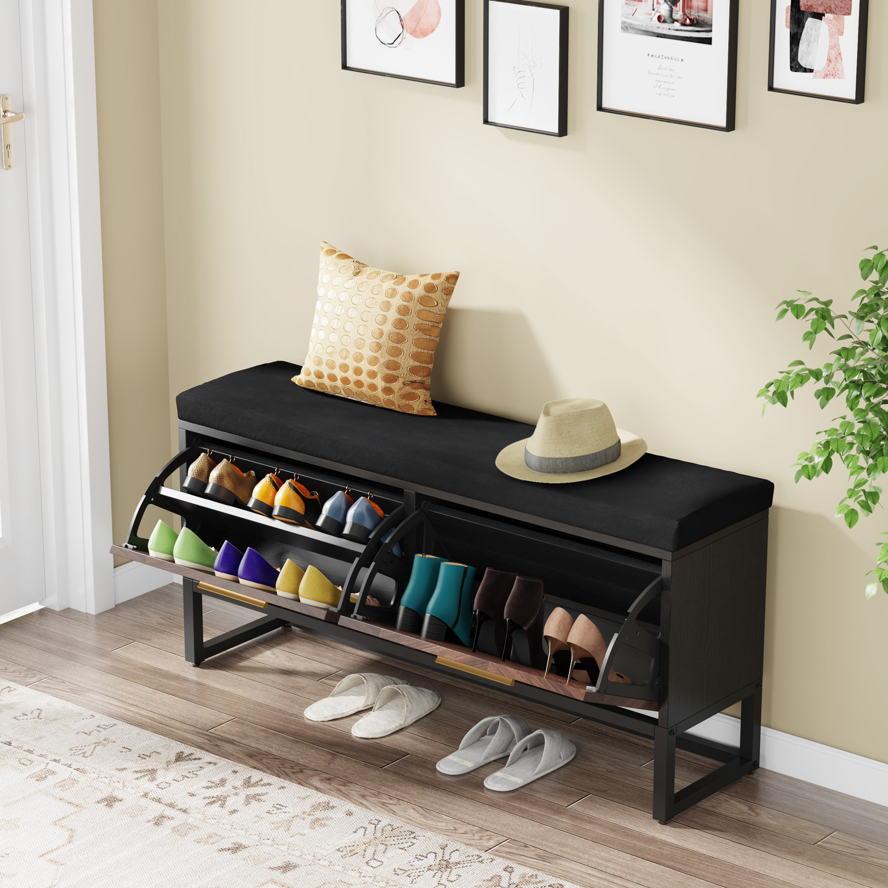 Latitude Run® 12 Pair Shoe Storage Bench & Reviews - Wayfair Canada