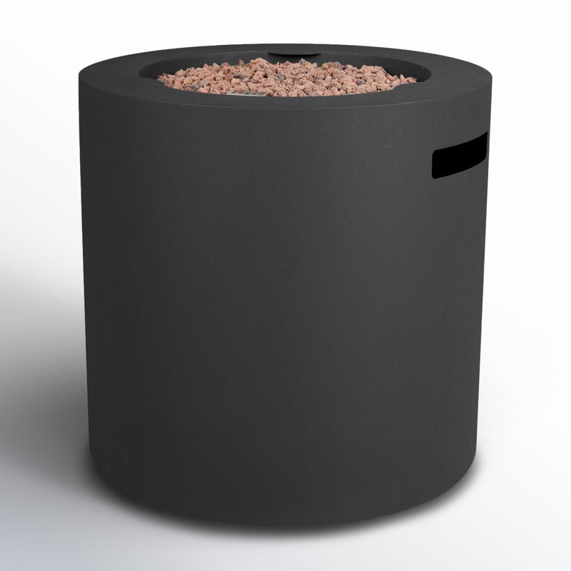 Real Flame Aegean 24" Round Steel Propane Fire Pit Table with Hidden ...