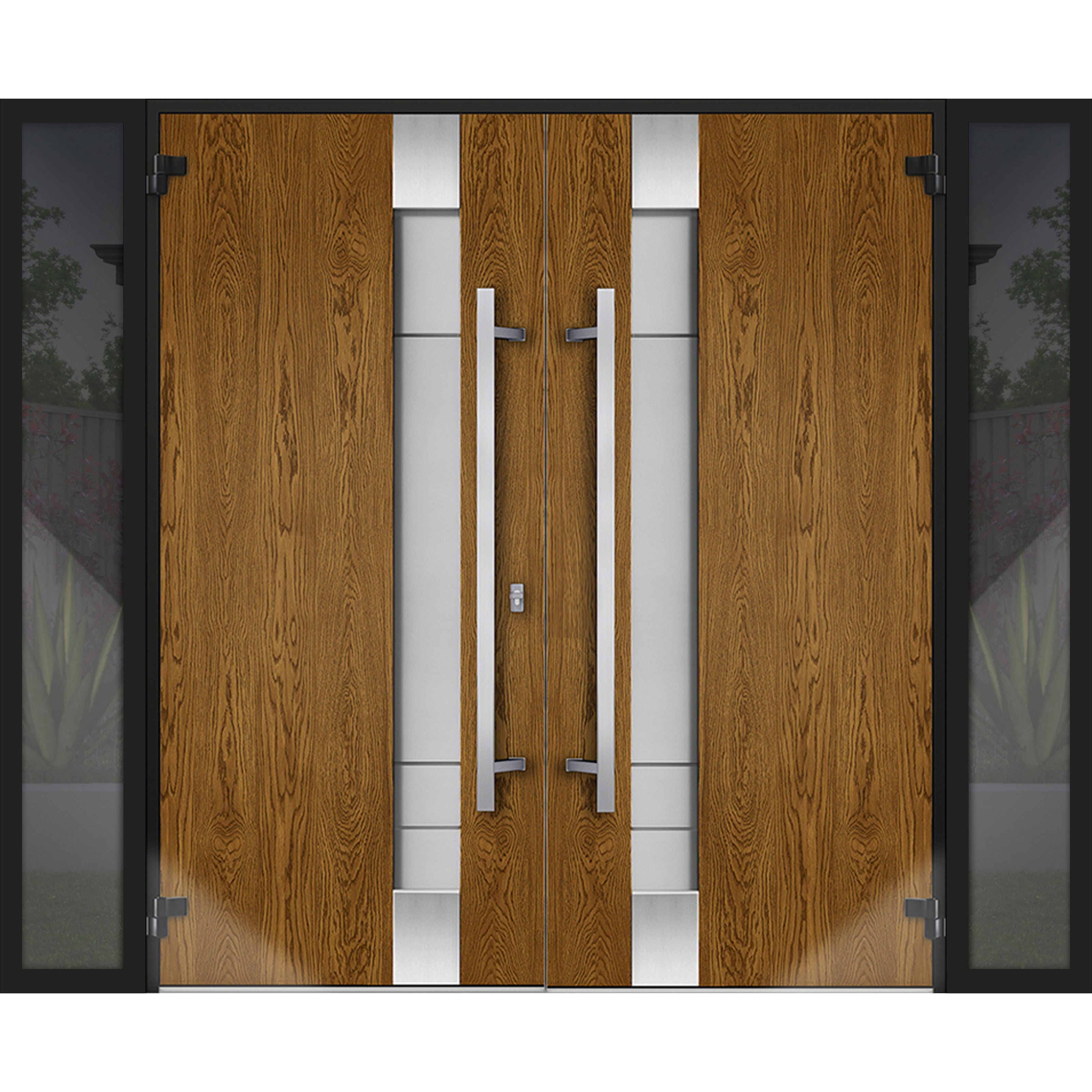 VDomDoors Front Exterior Prehung Metal Double Doors / Deux 1713 Frosted ...