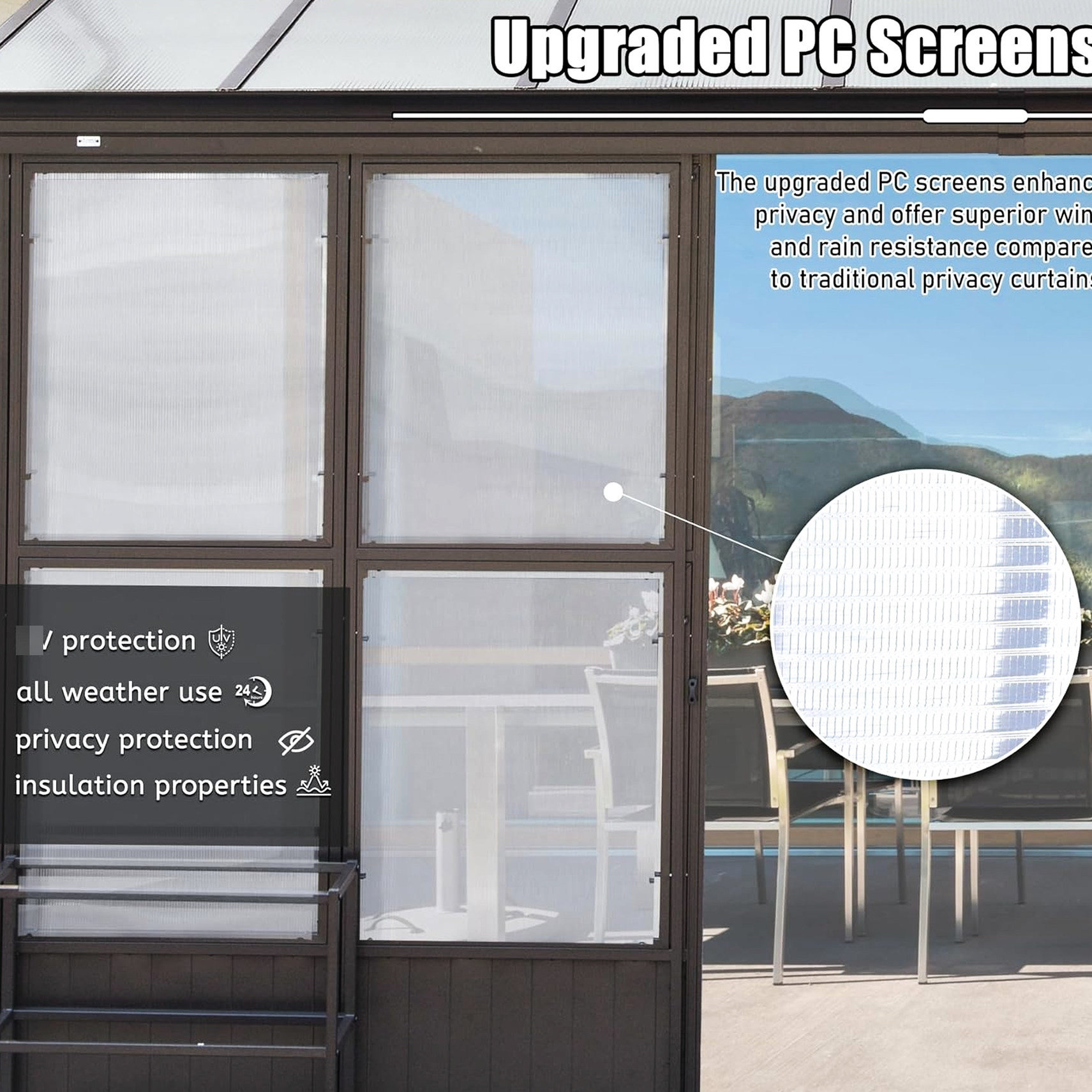 Banior 10x12ft All Season , Detachable Pc Panels, Aluminum Construction ...