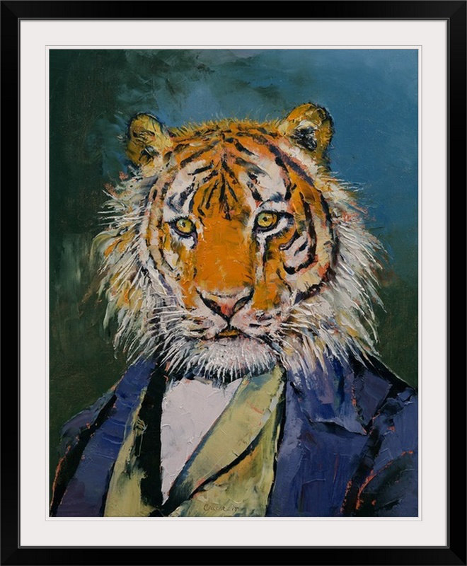 Trinx Alcantar Gentleman Tiger by Michael Creese - Painting Print | Wayfair