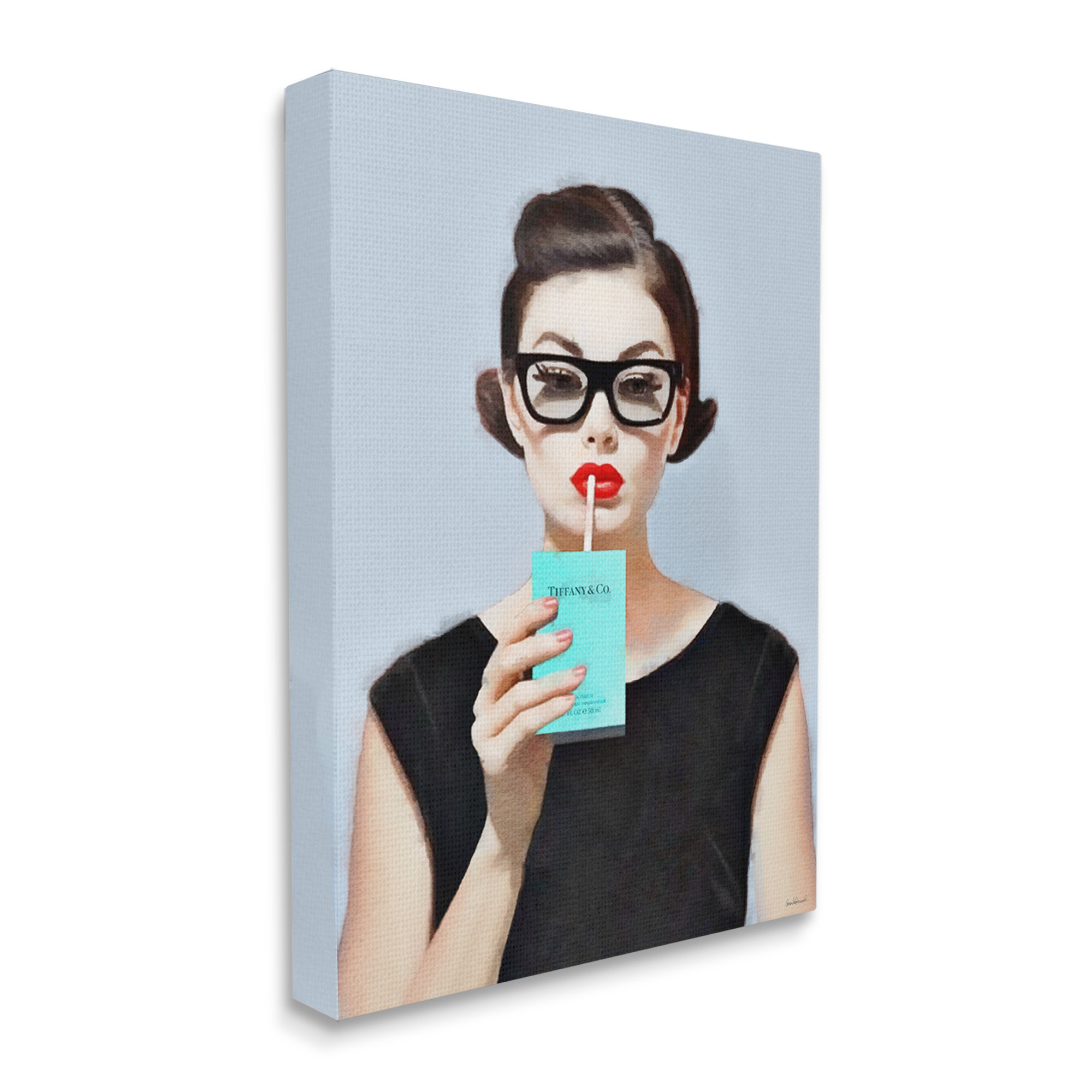 Mercer41 Girl With Glam Drink Canvas Wall Art Design By Amanda ...