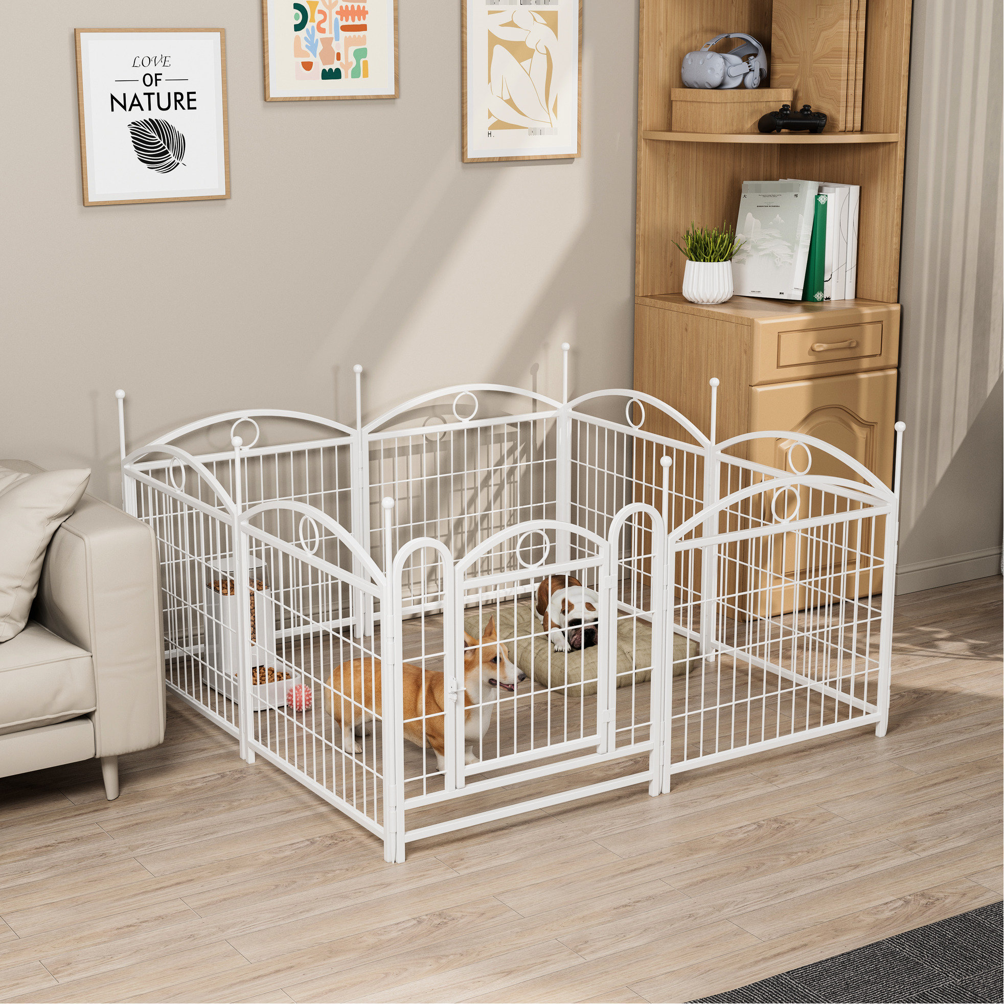 Latitude Run® Metal Dog Play Area, 48.4"X48.4", Foldable & Easy To ...