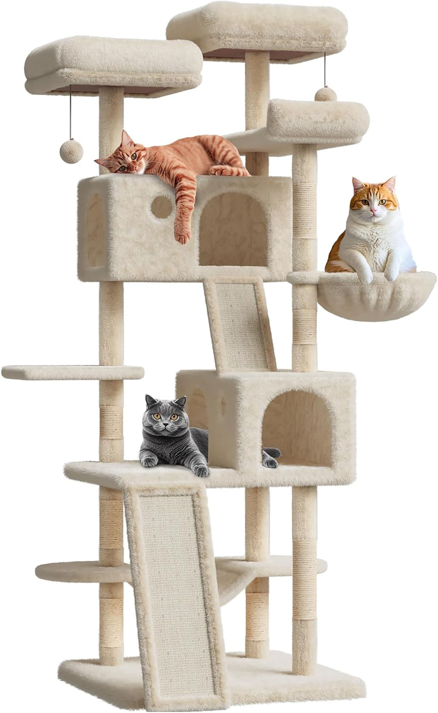 Tucker Murphy Pet™ 66'' Large Multi-Level Cat Tree, Heavy Duty Cat ...