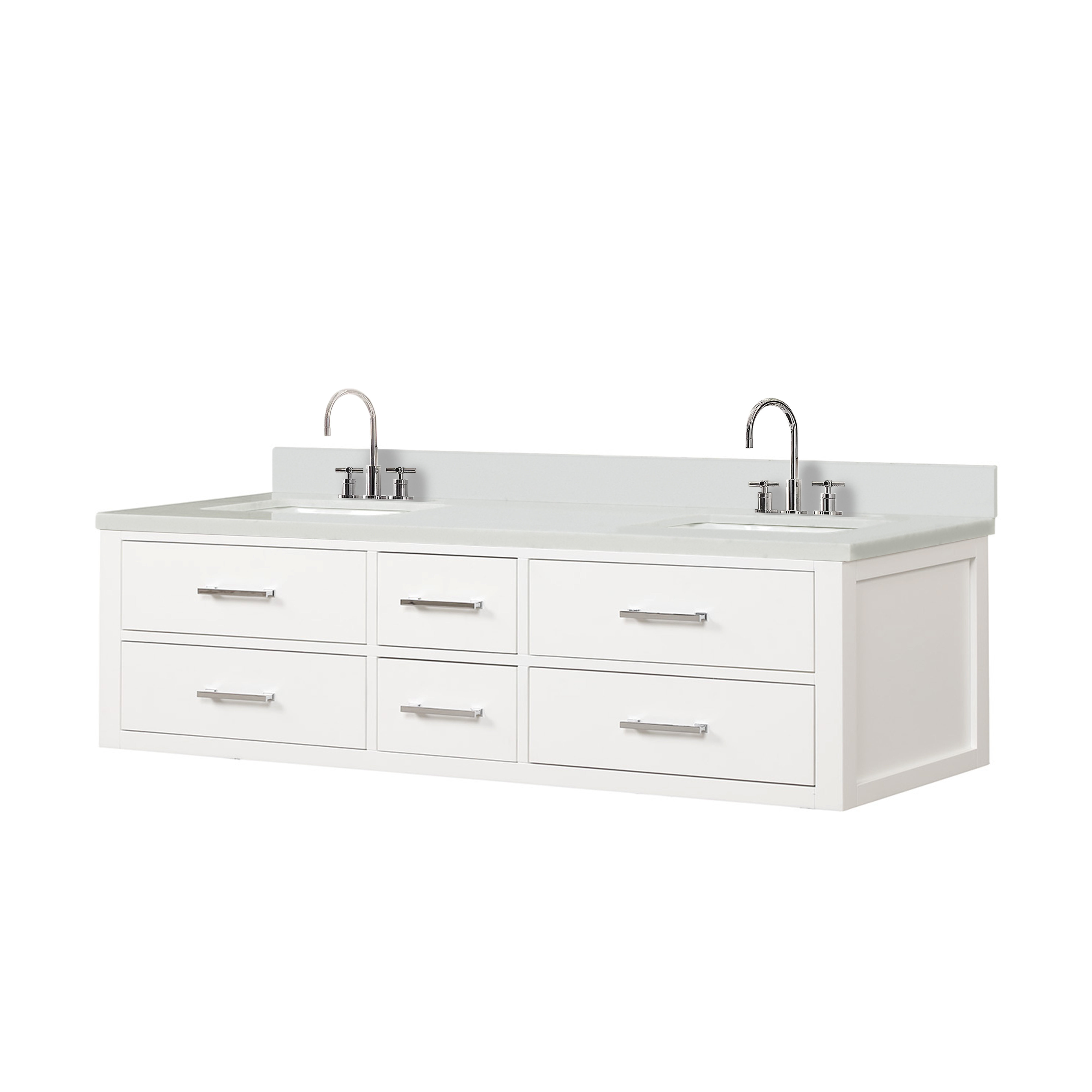 Lexora Castor 72 in W x 22 in D Double Bath Vanity, Cultured Marble Top ...