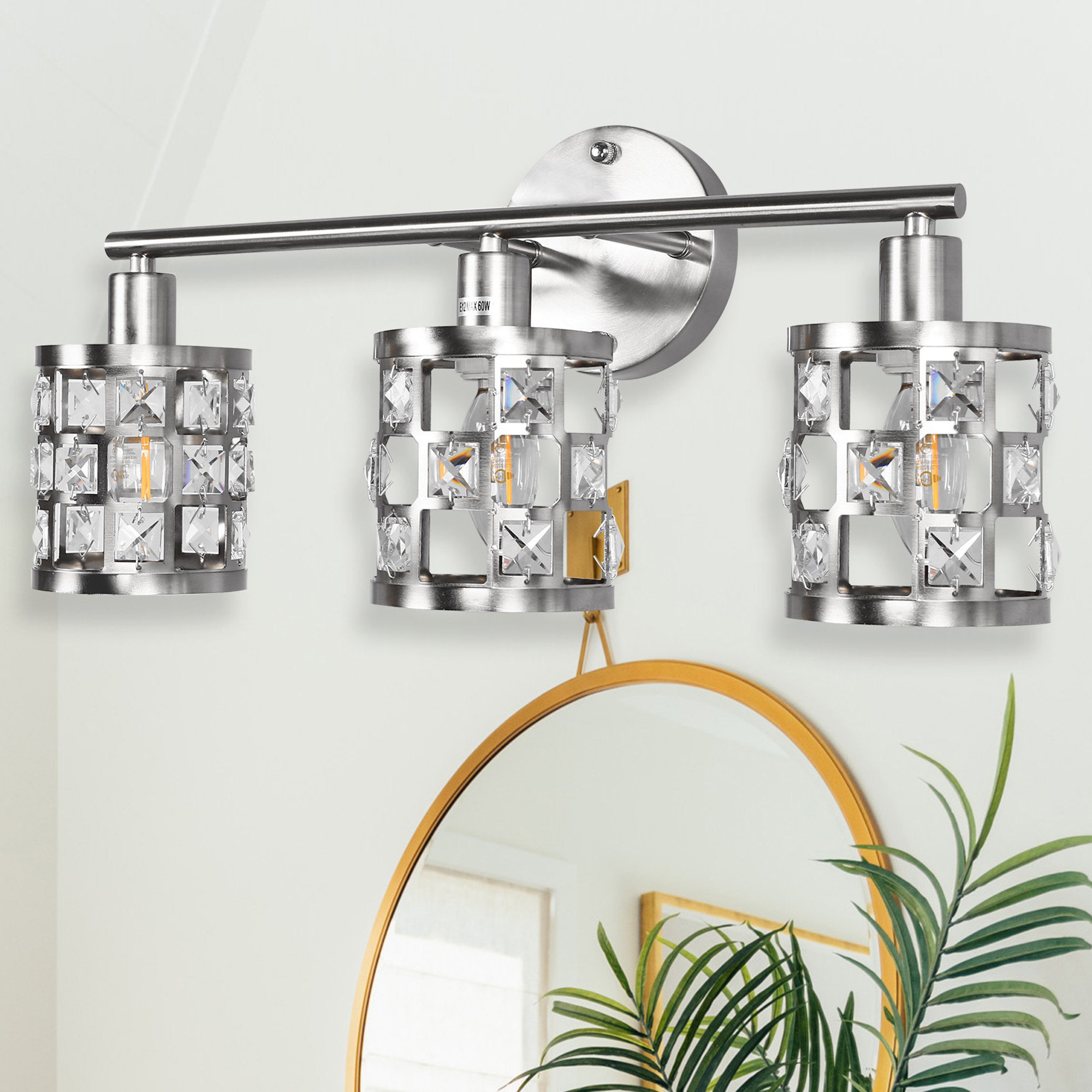 Mercer41 3-Light Novelty Bathroom Vanity Lights With Hollow Design ...