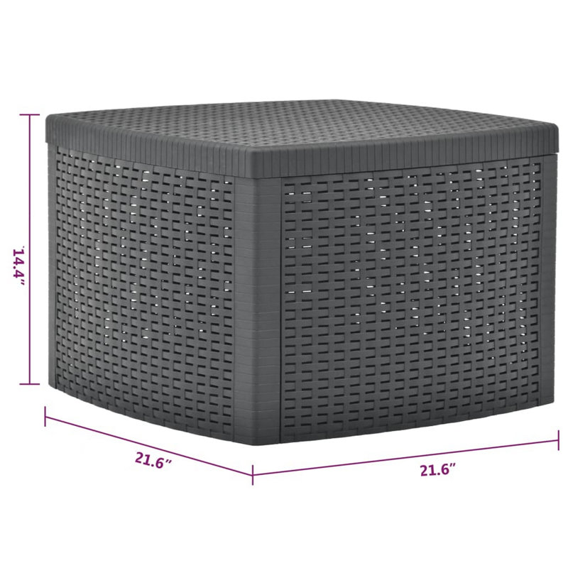 Benjara Outdoor Side End Table, 21 Inch Square Rattan Design ...