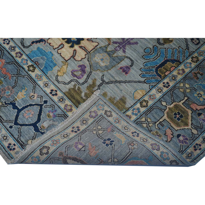 Bokara Rug Co., Inc. Handmade Hand-Knotted Wool Blue/Brown/Gray Rug ...