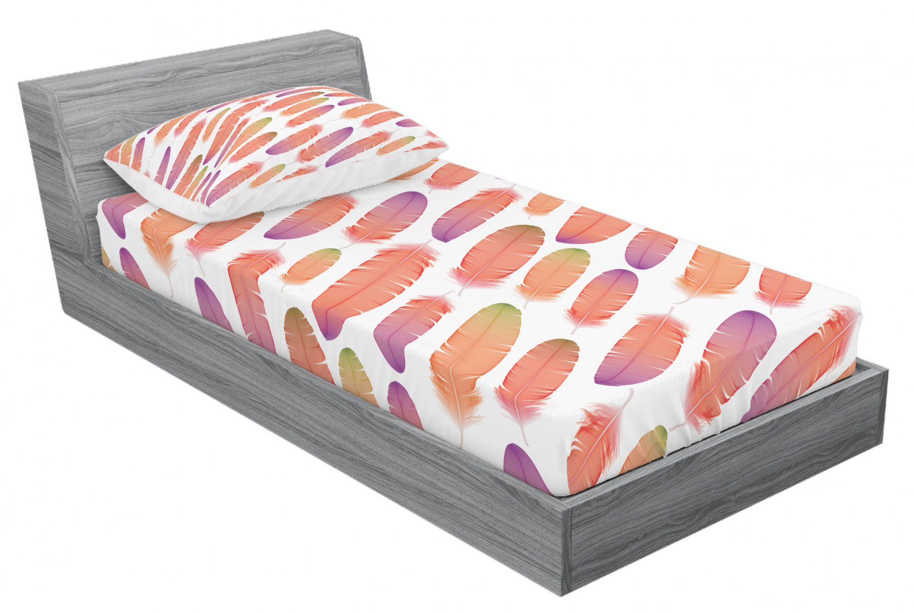 Ambesonne Feathers Sheet Set | Wayfair