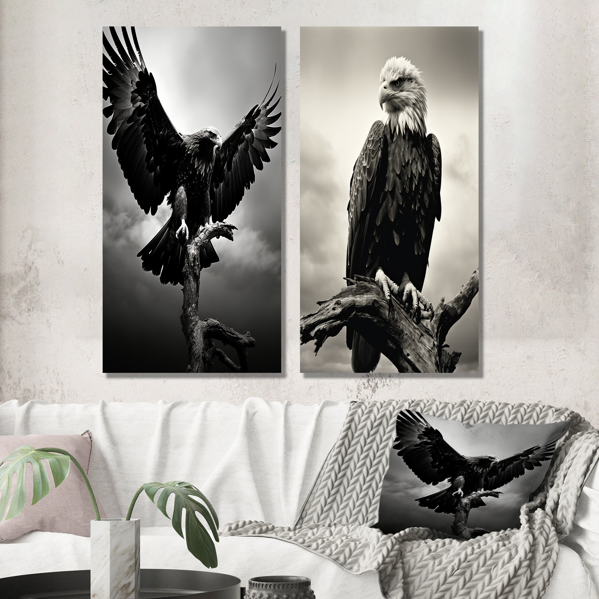 Millwood Pines Powerful Bold Eagle - Eagle Wall Decor Set Of 2 | Wayfair