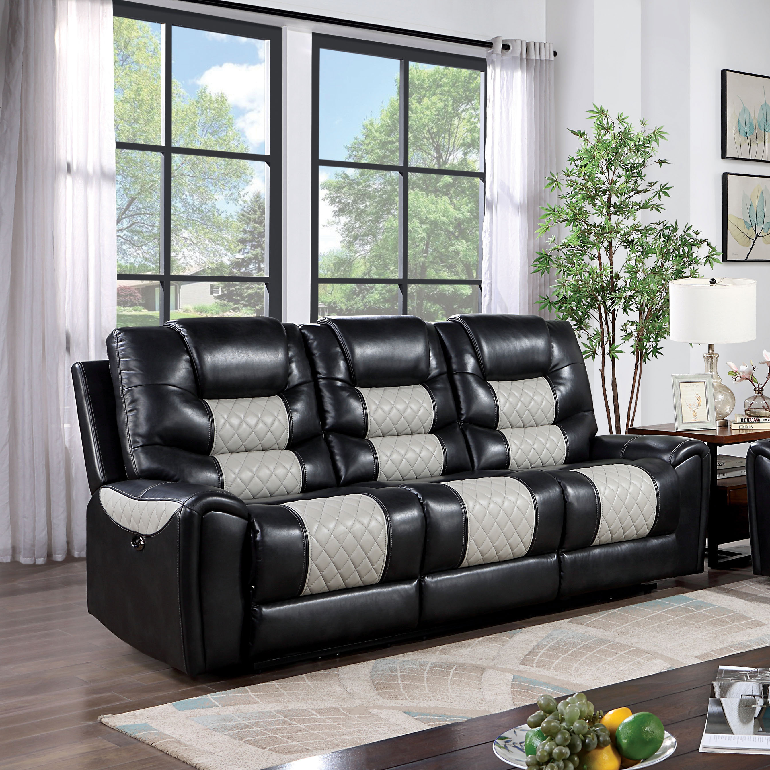 Wildon Home® Gardin 84.88" Faux leather Rolled Arm Reclining Sofa | Wayfair
