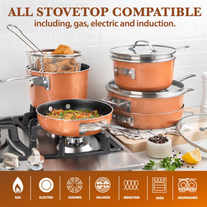 Gotham Steel Stackmaster Stackable Space Saving 10 Piece Aluminum ...