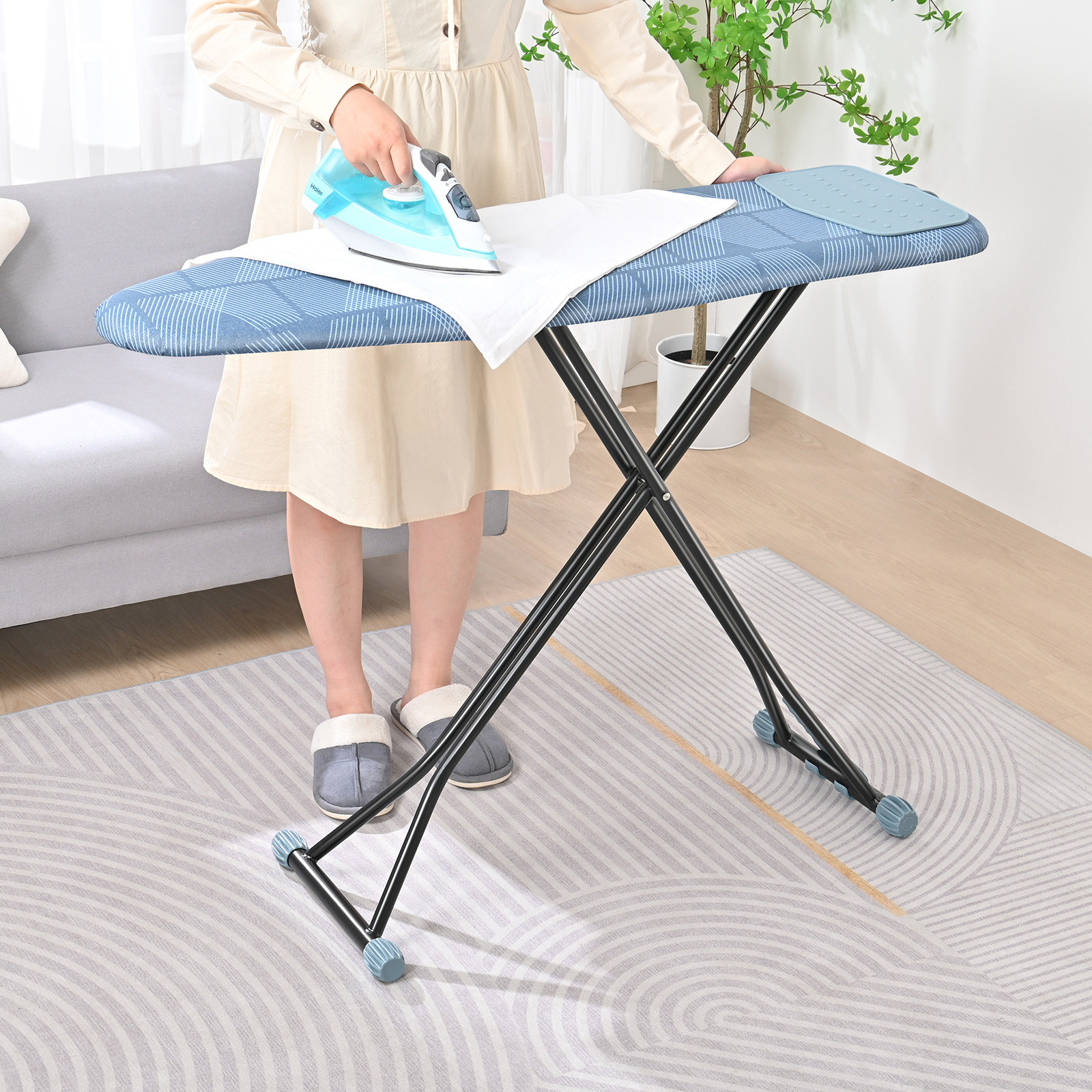 KINGRACK Metal Freestanding Adjustable Height Ironing Board,Iron Board ...