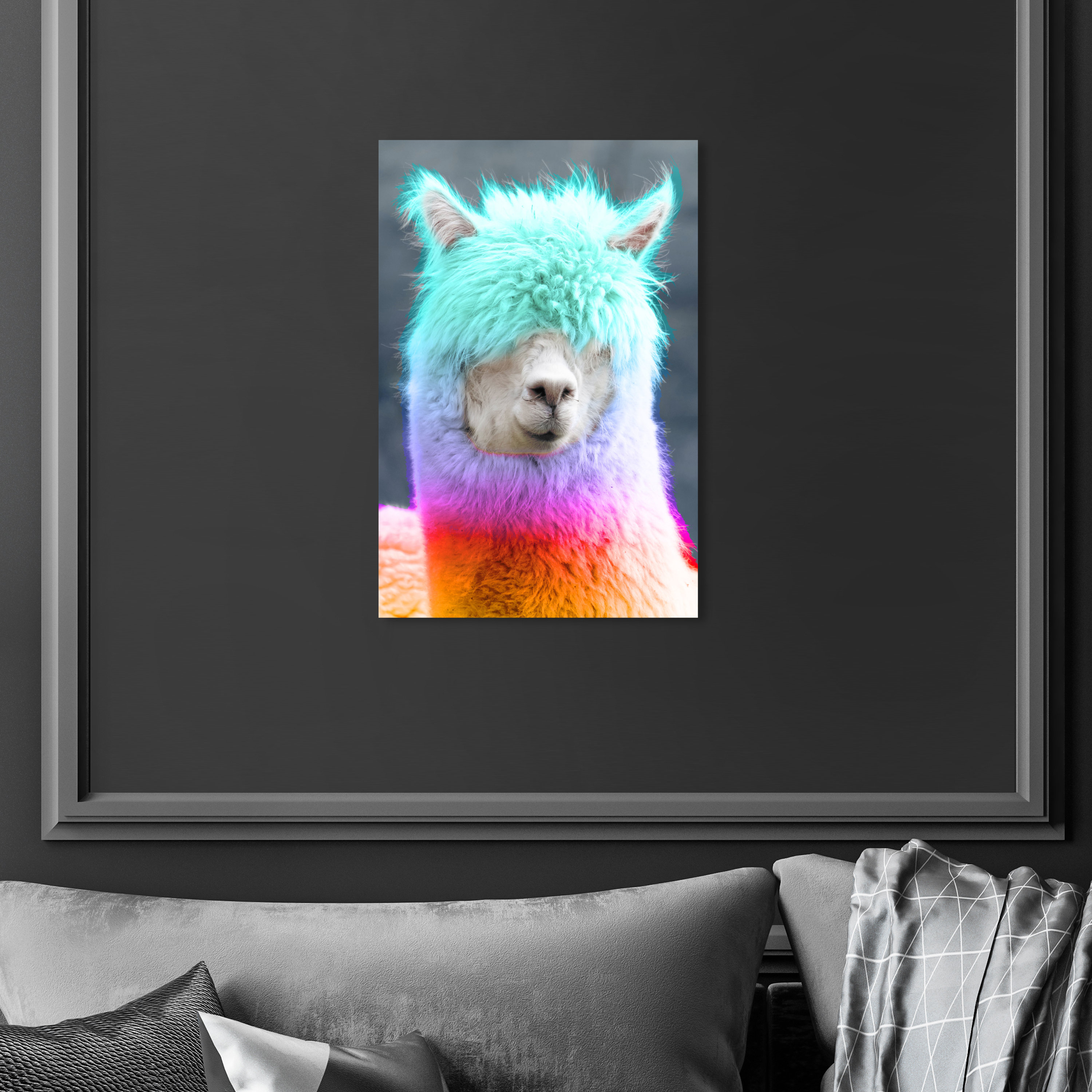 Oliver Gal Prints Rainbow Alpaca - Photograph on Canvas - Wayfair Canada