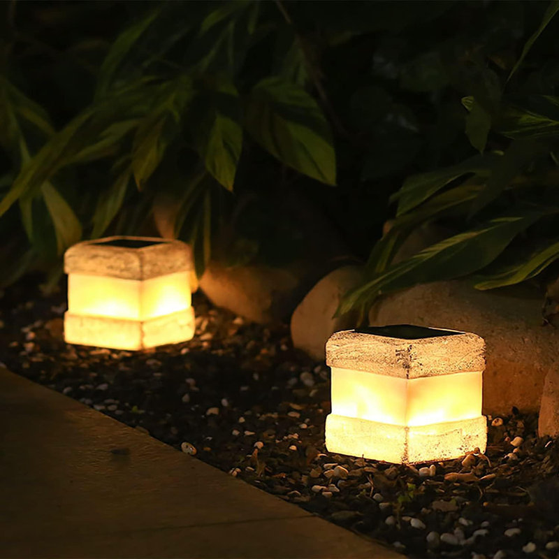 Wrought Studio™ 2 Pack Solar Rock Lights Outdoor - Solar Garden Decor ...