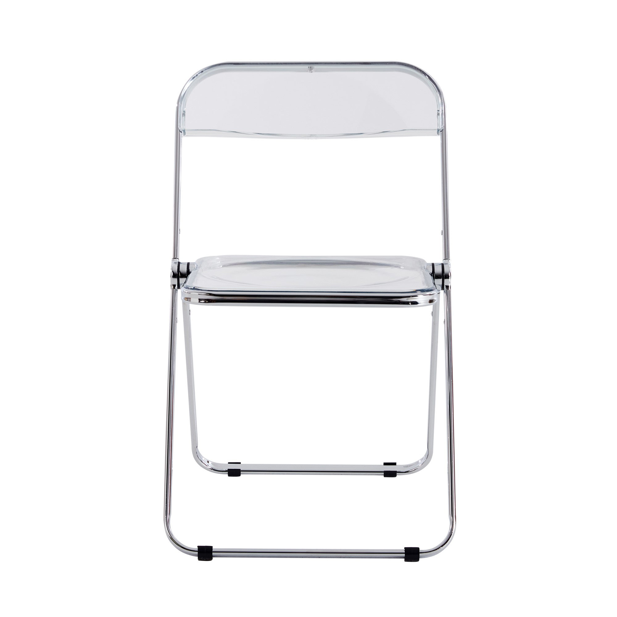 Inbox Zero Set Of 4, White Clear Transparent Folding Chair - Wayfair Canada