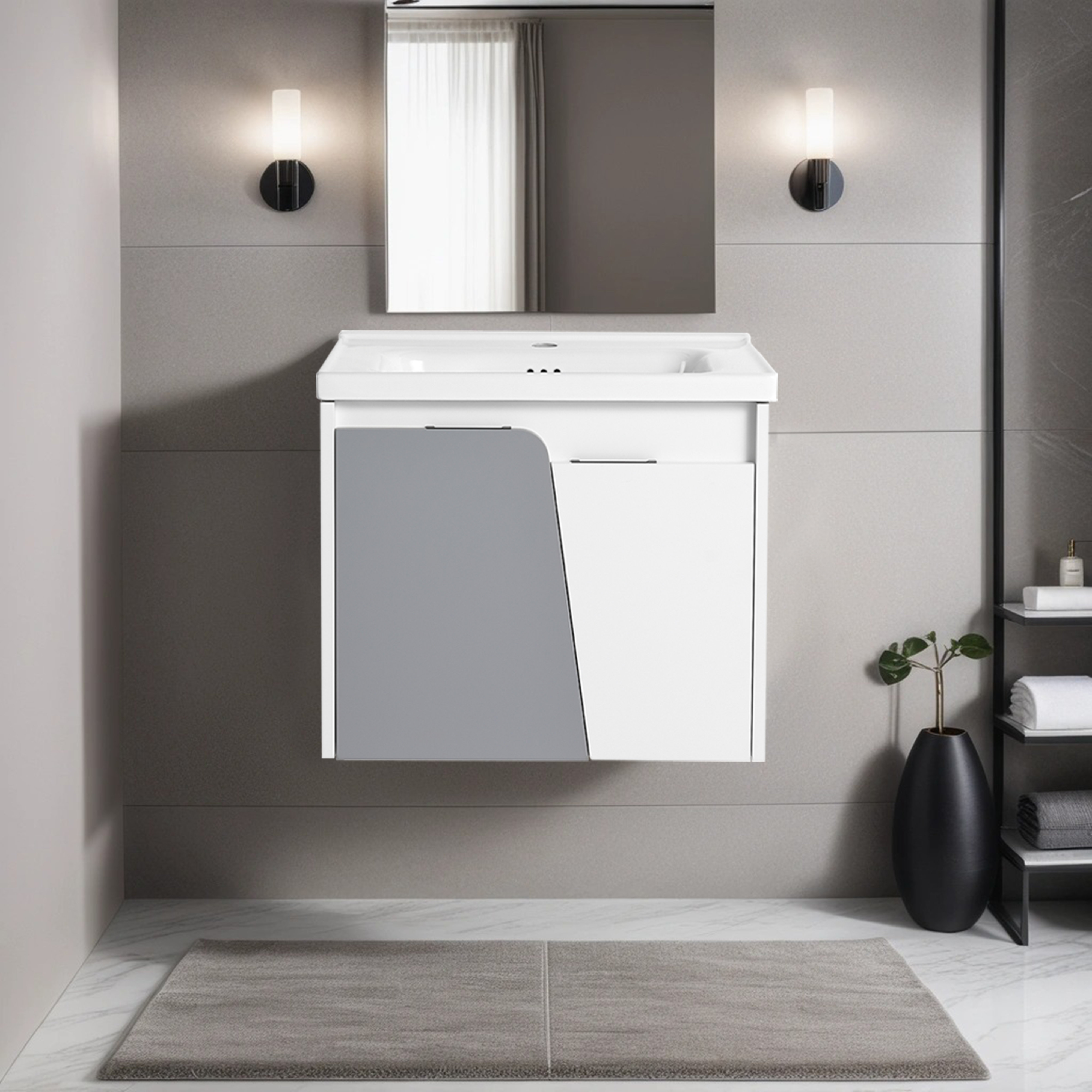 Hokku Designs Yasani 23.82'' Single Bathroom Vanity with Ceramic Top ...