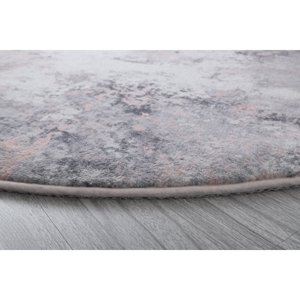 17 Stories Performance Pink/Gray Rug | Wayfair