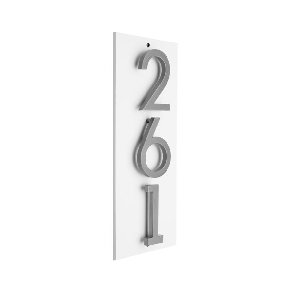 Whitehall Products Floating Stand-Off 3-Number Vertical Sign, White /W ...