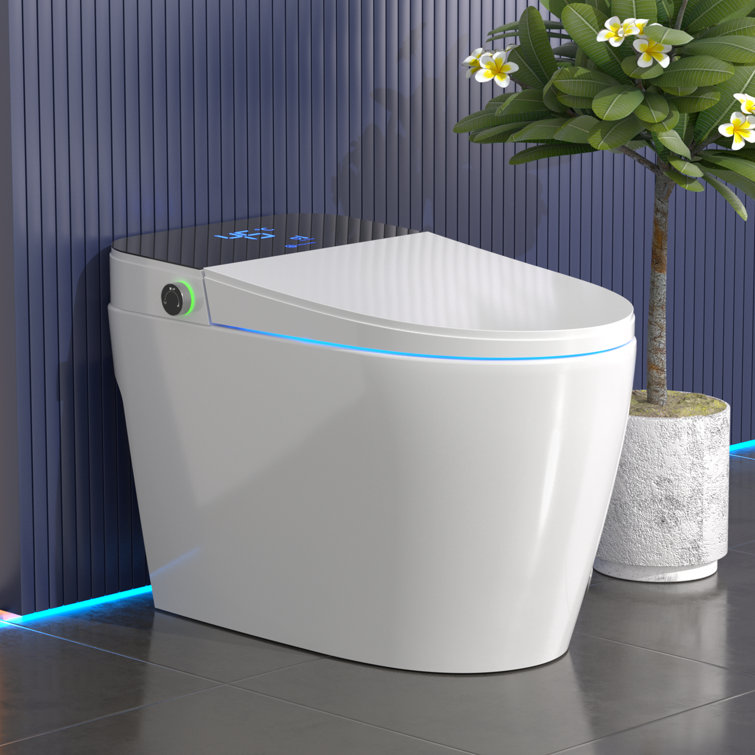 BCAN Smart Toilet with Tankless Bidet Wash, Auto Open Lid, 1.28 Gallons ...