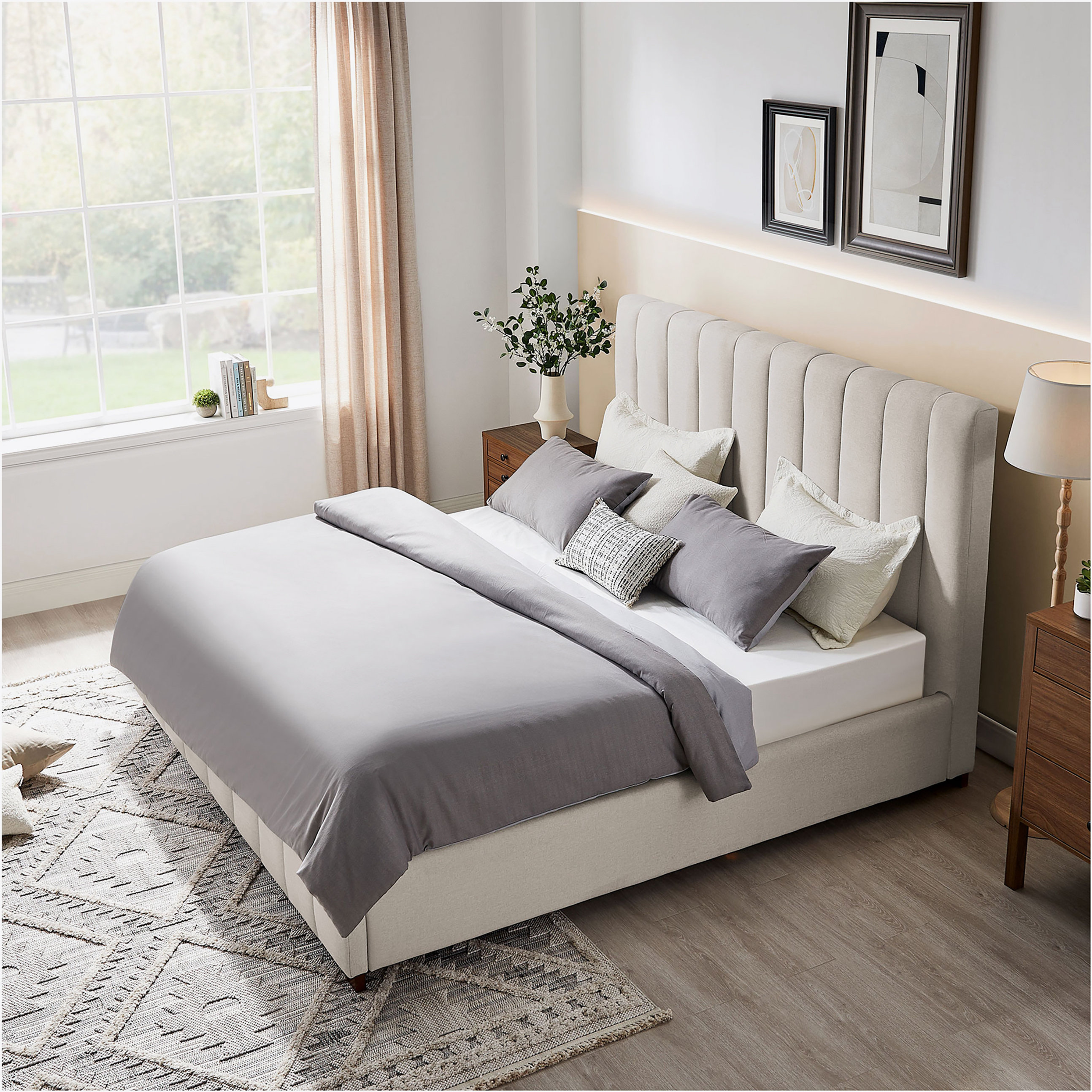 Latitude Run® Queen Size Modern Design Bed Frame Upholstered Queen Bed ...