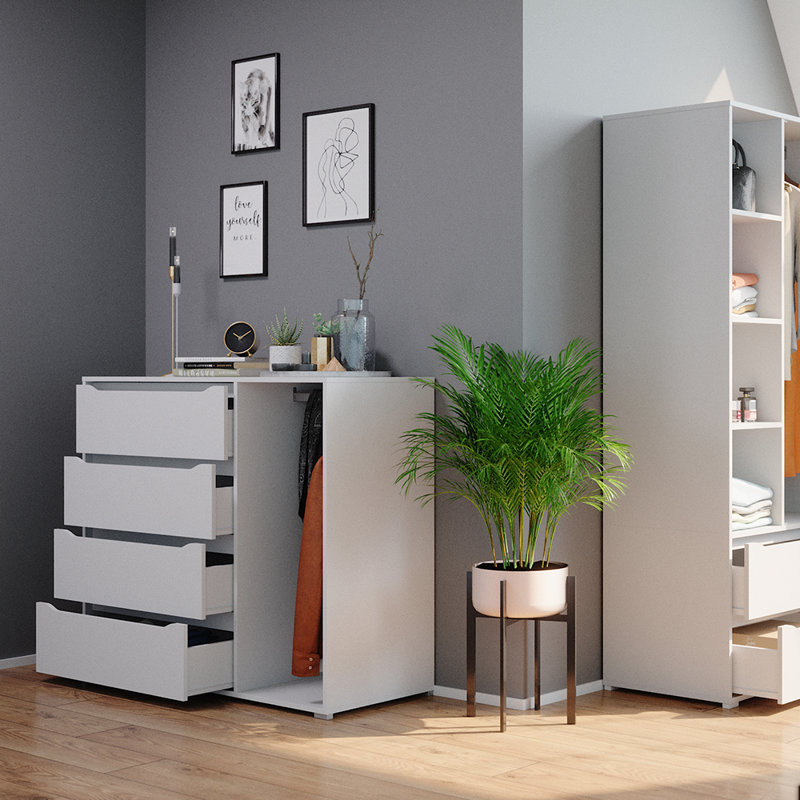 Brayden Studio Ambrette 4 Drawer Combi Chest | Wayfair.co.uk