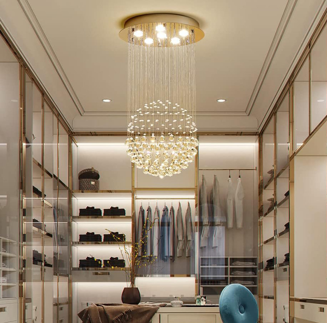 House of Hampton® Chandelier Modern K9 Crystal Raindrop Chandelier ...