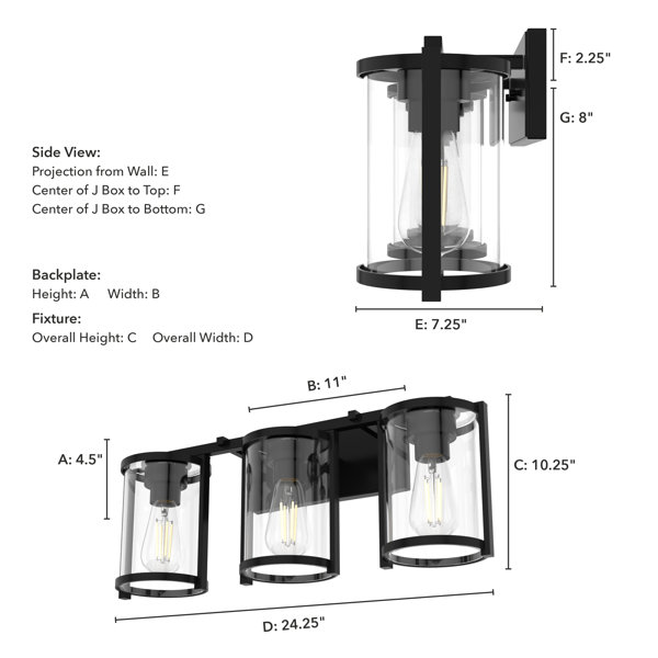 Hunter Fan Astwood 3 - Light Dimmable Vanity Light | Wayfair