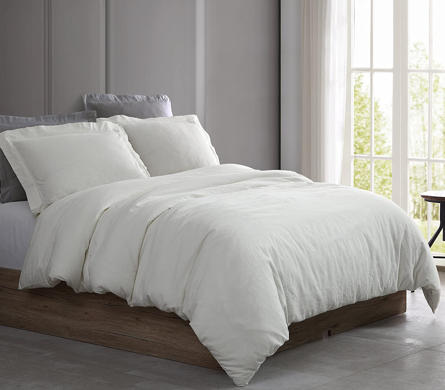 Chezmoi Collection Linen Cotton Blend 3-Piece Duvet Cover Set & Reviews ...