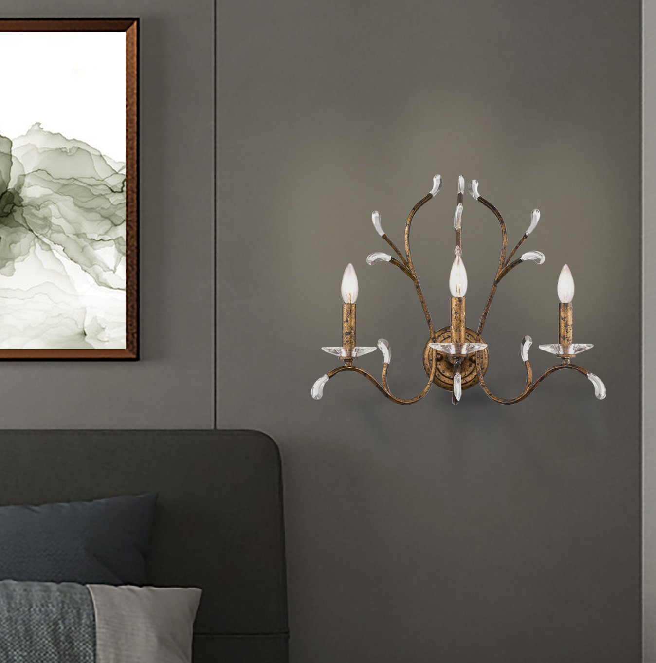 Lark Manor™ Almirah 3 - Light Dimmable Candle Wall Light | Wayfair