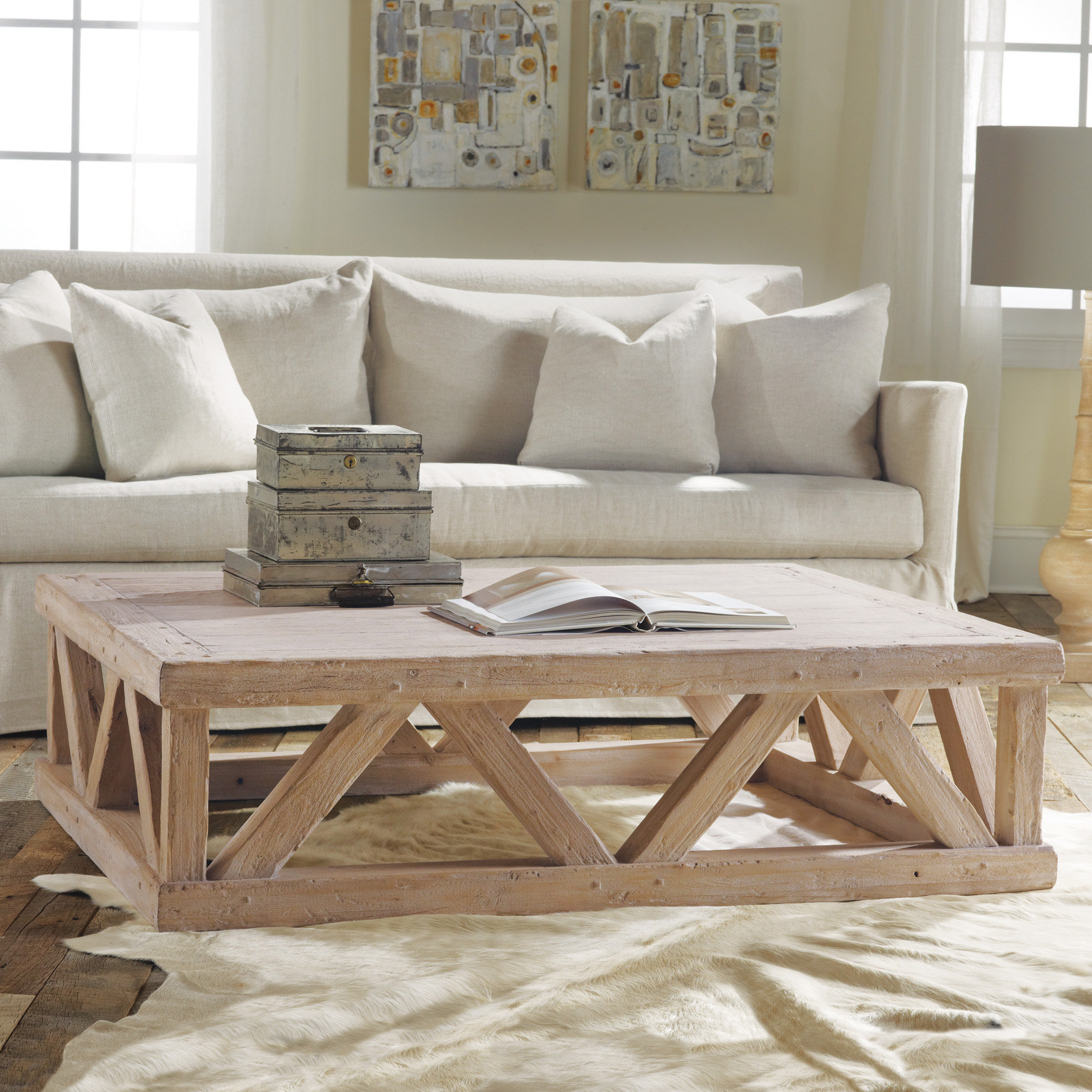 Modern History Home Architectural Solid Wood Frame Coffee Table | Wayfair