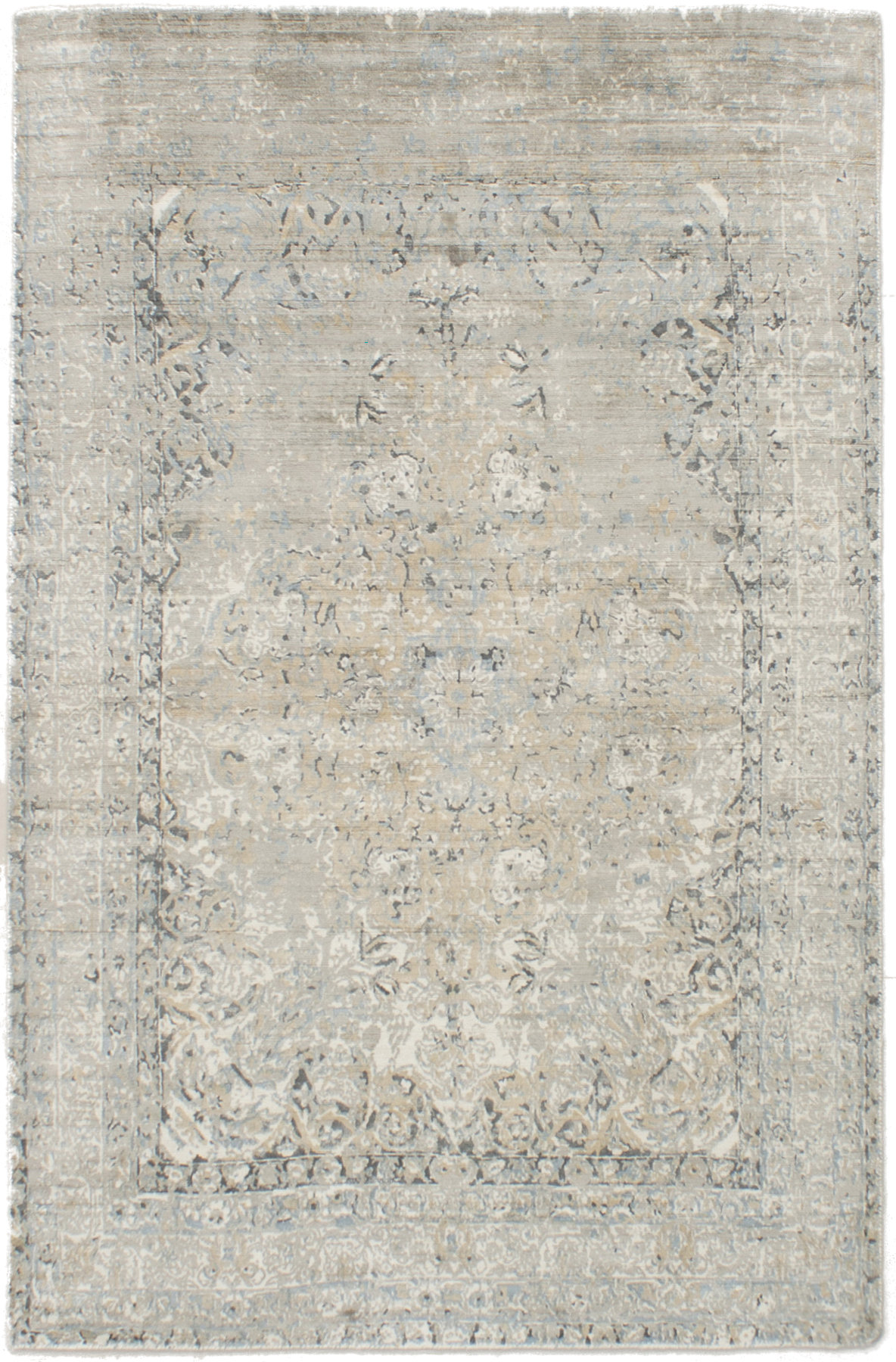 One Allium Way Rebecca Hand-Loomed Silk Khaki Area Rug | Wayfair