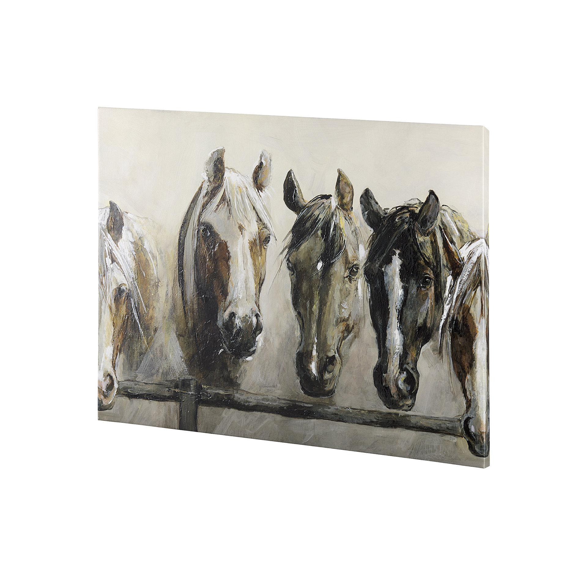 Rosalind Wheeler Horses by Natali a Hand Embelished Textured Canvas ...