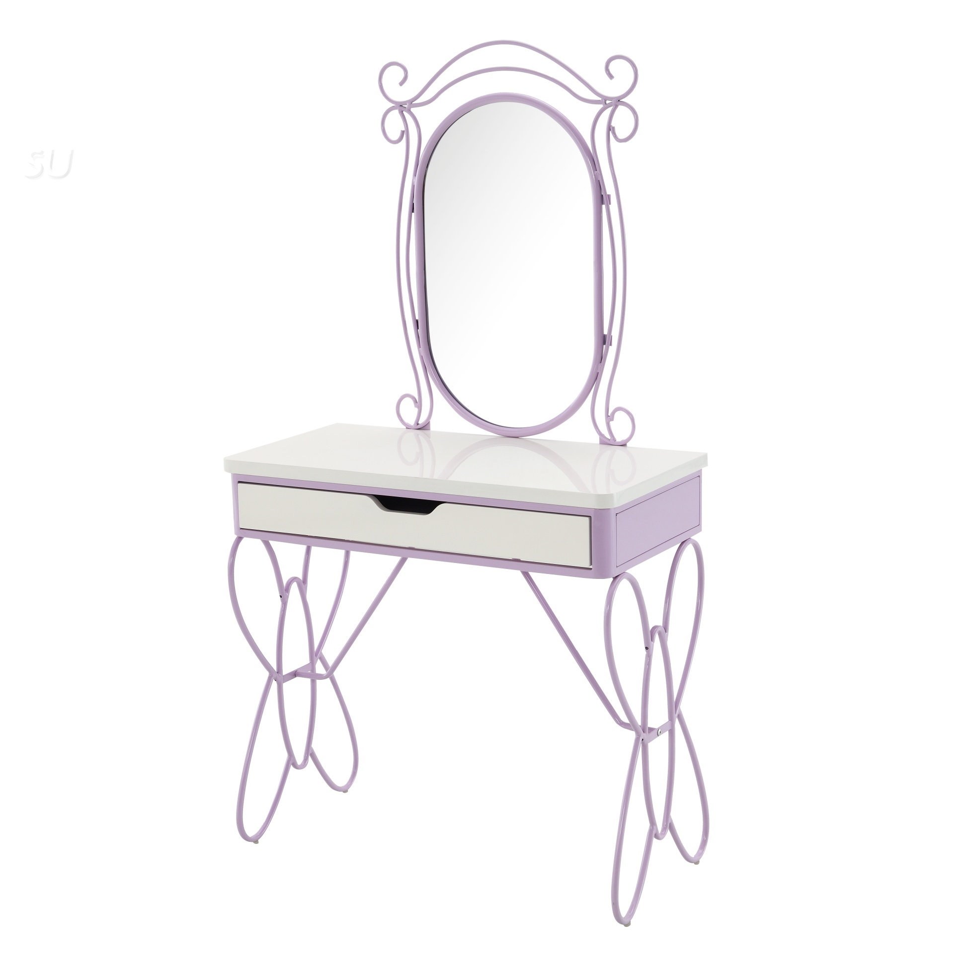 Latitude Run® Elegant Butterfly Design Vanity Set With White & Light ...