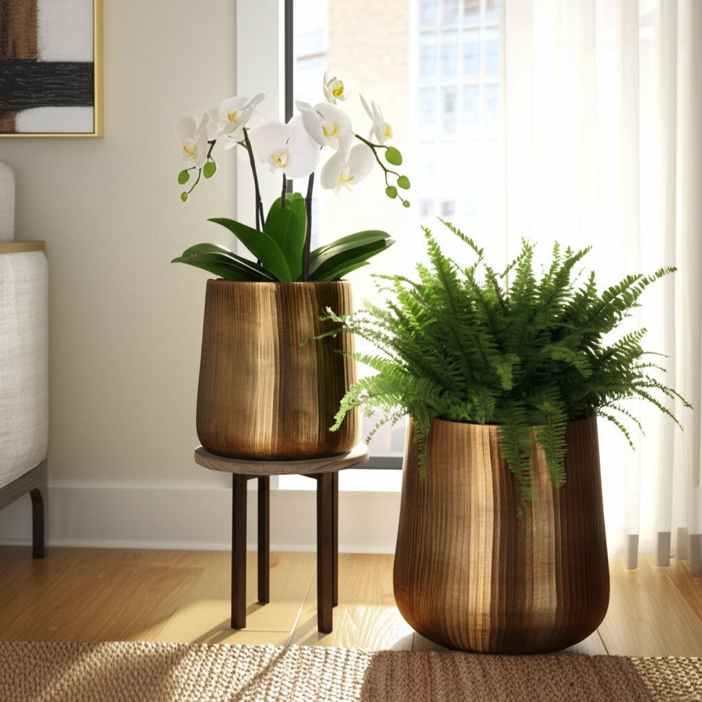 Mercer41 Planters Metal Aluminum Hand-Hammered Texture Indoor Outdoor ...