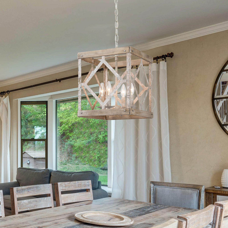 Gracie Oaks 4-Light Unique Geometric Chandelier | Wayfair