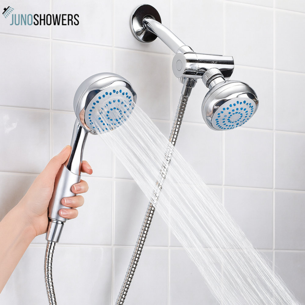 Juno Showers Juno Bella Chrome Finish Shower Head with 3-Way Diverter ...