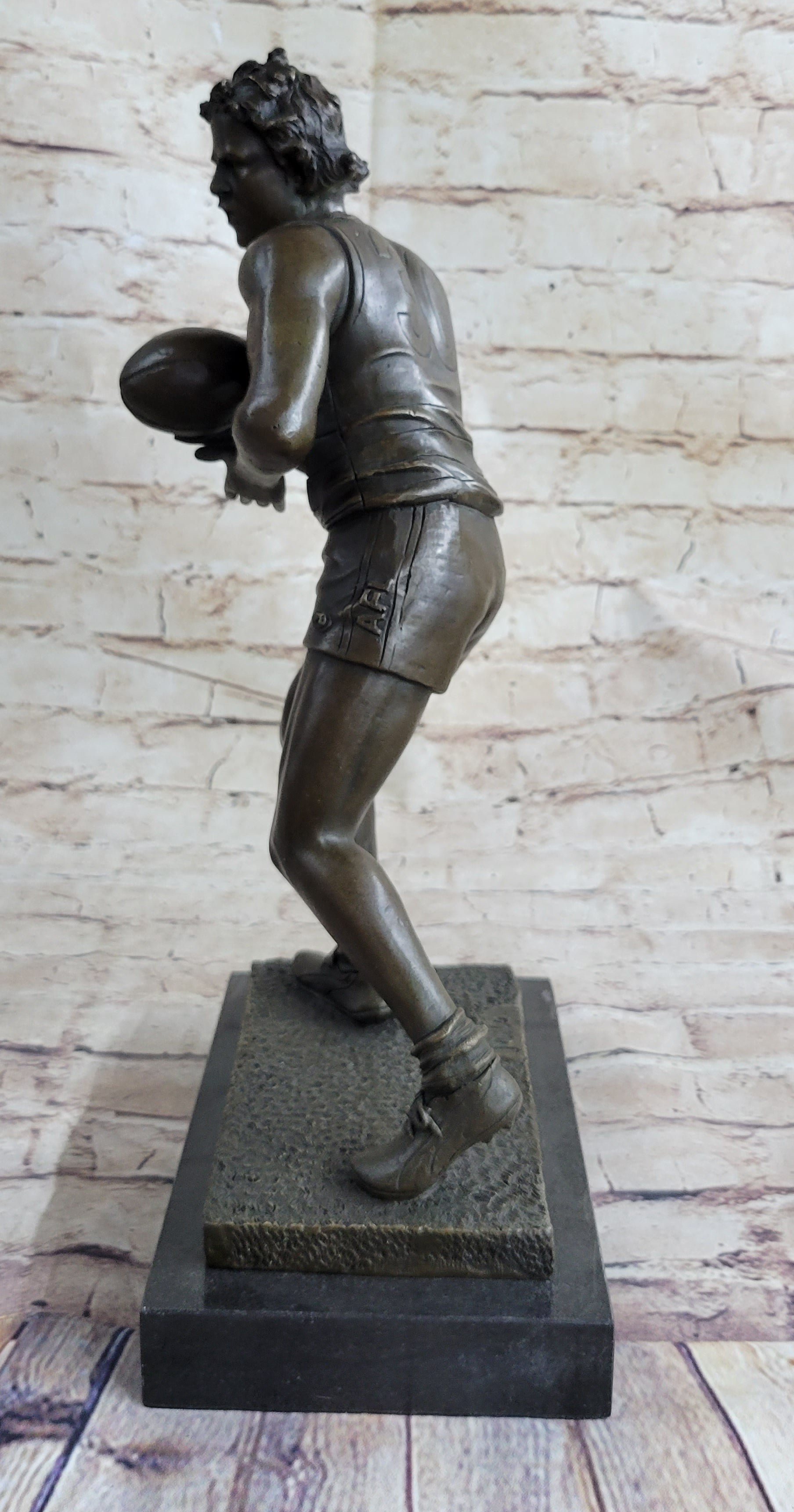 Charlton Home® Bucharest Rugby Football Player Athlete Bronze Statue ...