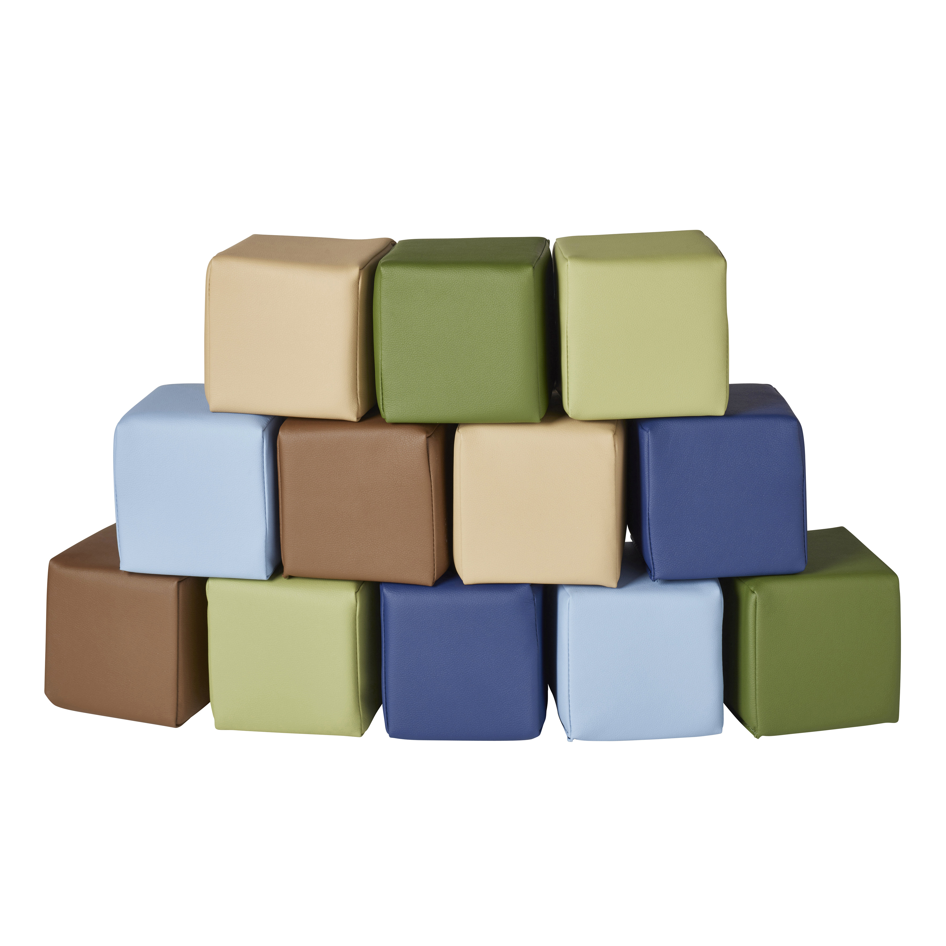 ECR4Kids SoftZone Patchwork Toddler Building Blocks, Foam Cubes, 12 ...