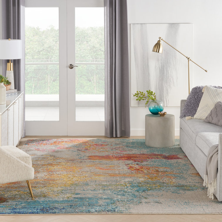 Williston Forge Adrihana Abstract Blue/Yellow Area Rug & Reviews | Wayfair